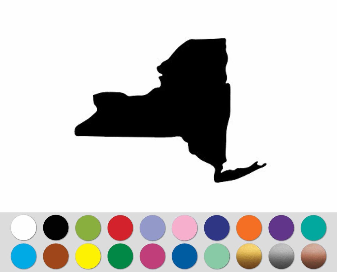 New York State American Map Shape Sticker Decal - Etsy