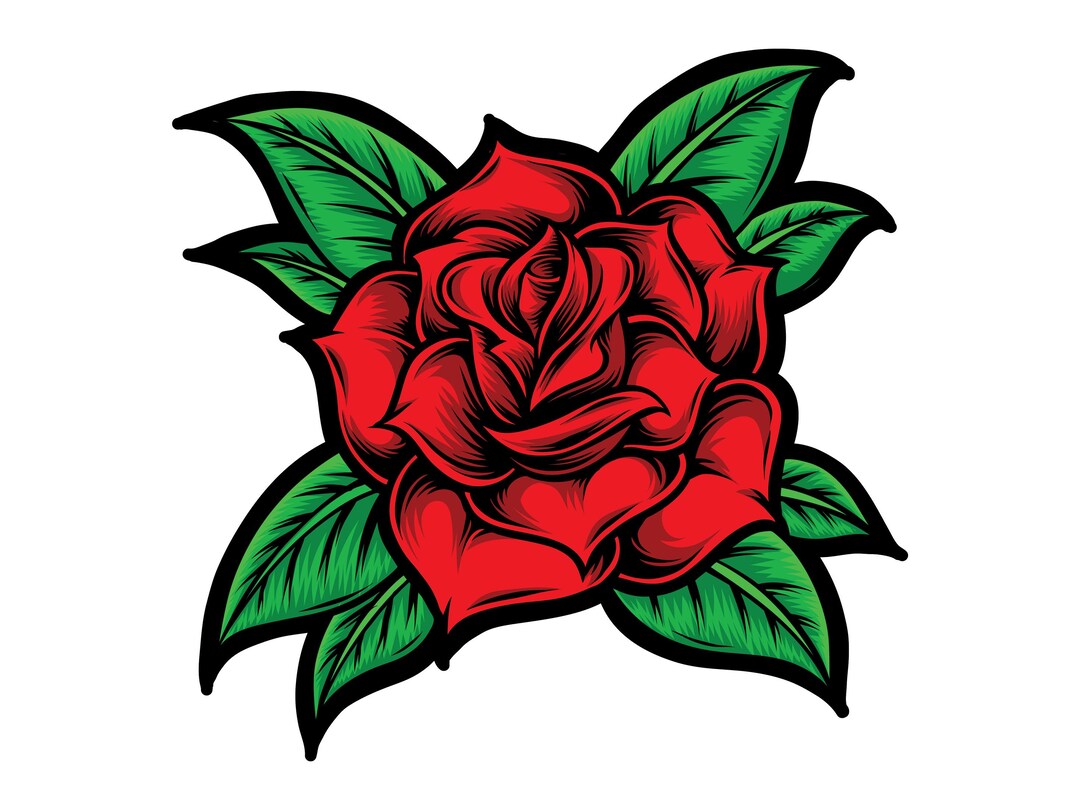 Vinyl Sticker Decal Rose Flower Thorn Red Plant DIY Sign - Etsy