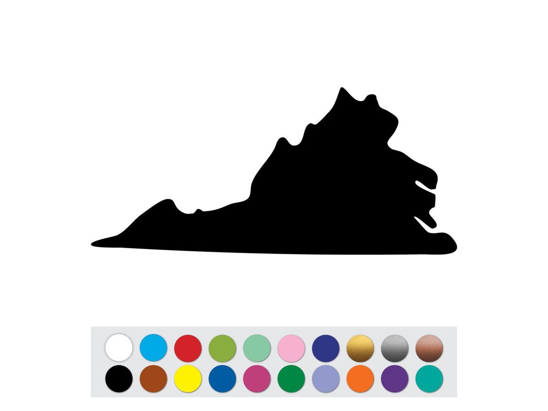 Virginia State American Map Shape Sticker Decal - Etsy