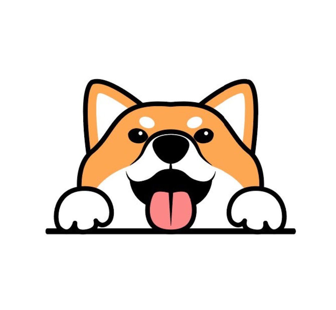 Dog Corgi Pup Baby Pet Peek Animal Bumper Shape Sticker Decal - Etsy