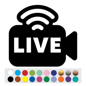 Live Stream Video Recorder Film Broadcast Camera Sign Bumper Sticker ...