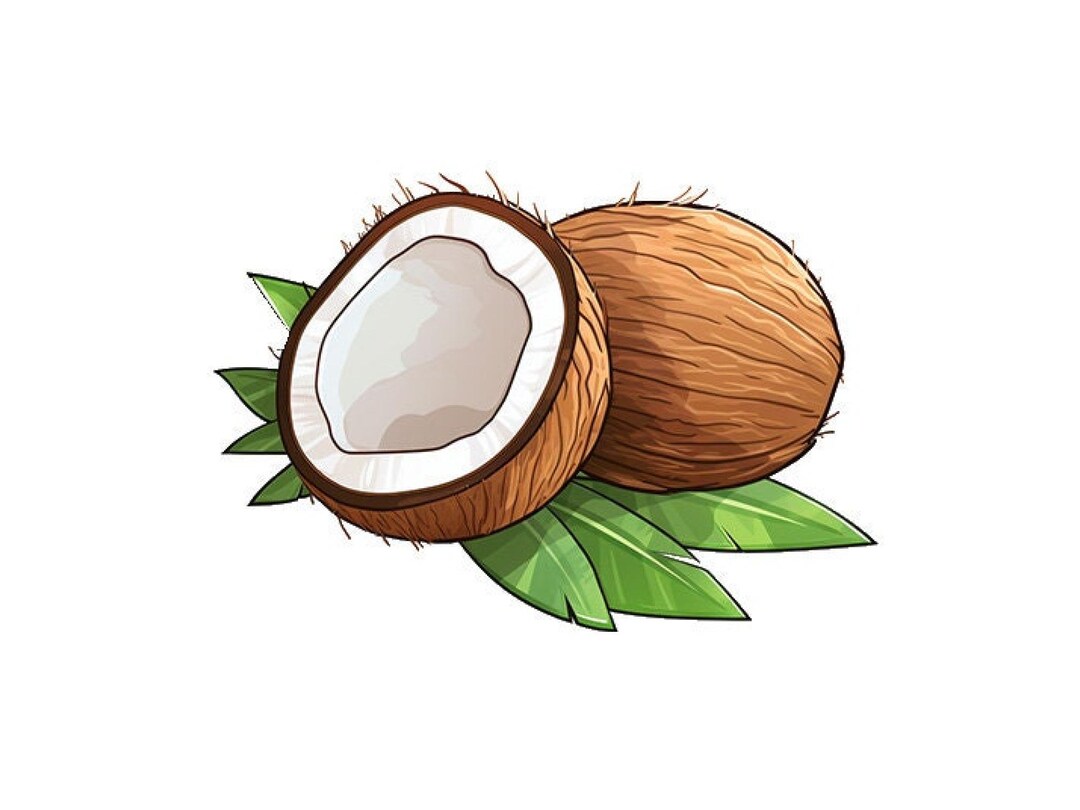 Coconut Fruit Tropical Cuisine Kitchen Food Beach Print Bumper Sticker ...