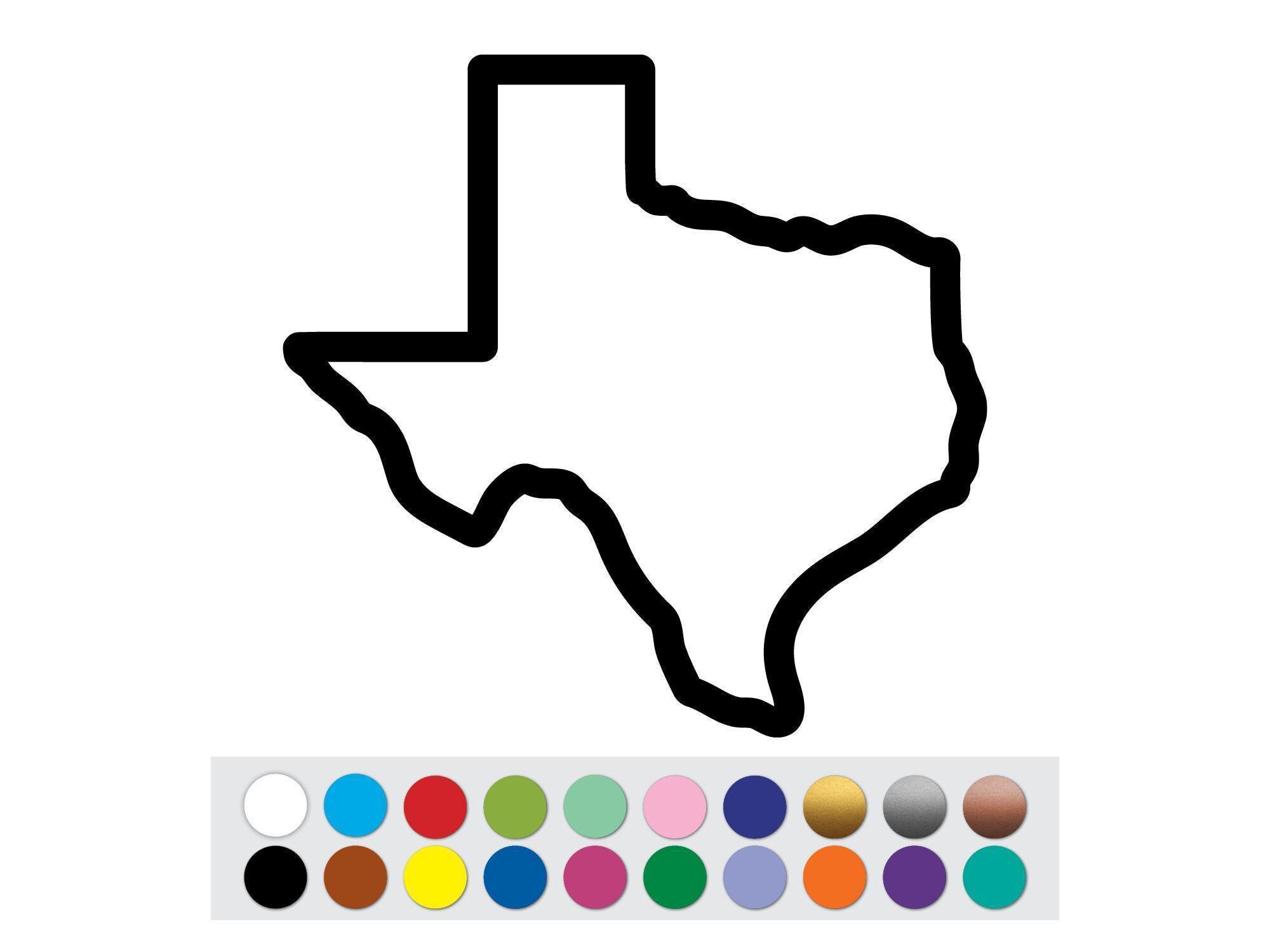Vinyl Sticker Decal Texas Outlined State TX Lone Star Flag Map Sign - Etsy