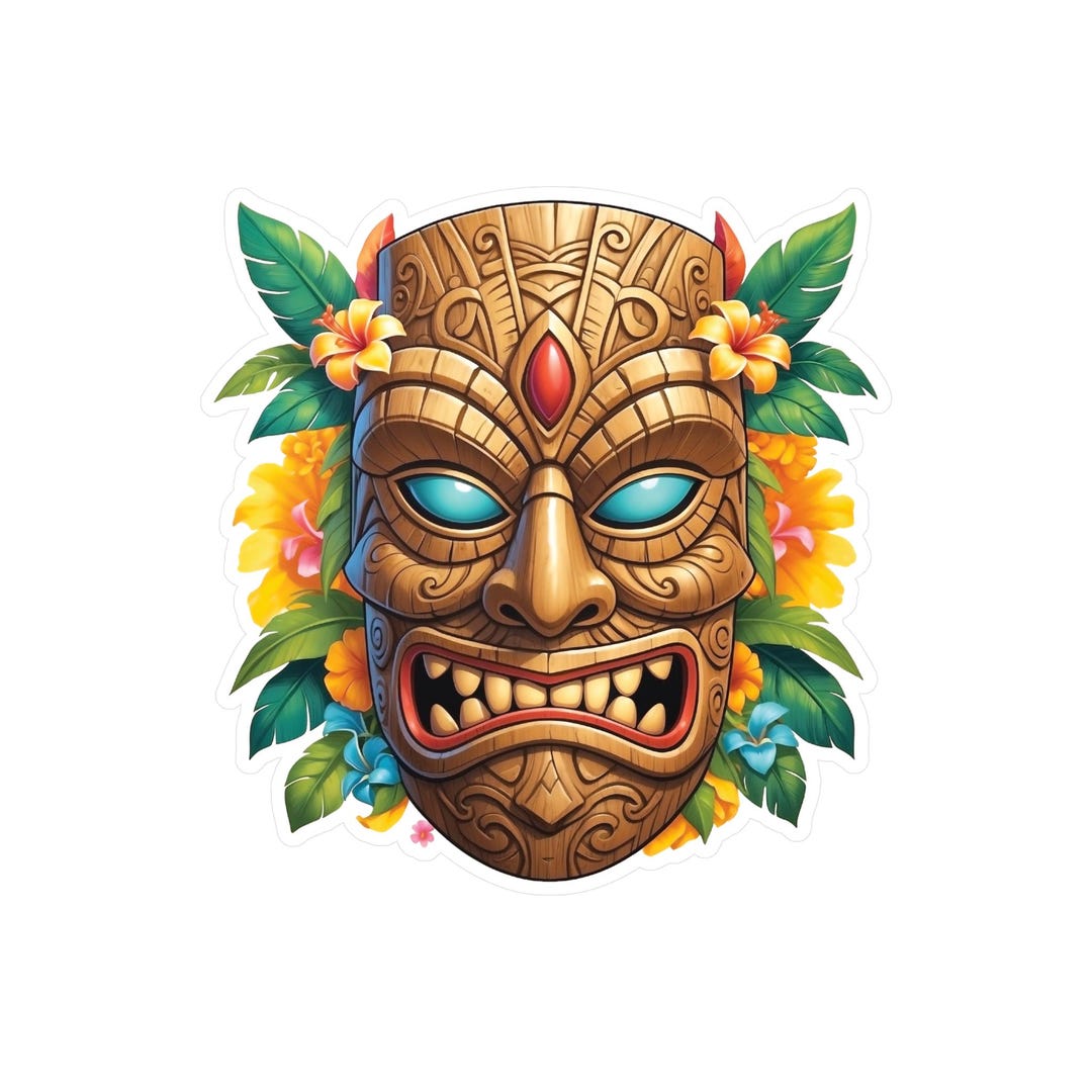 Mask Tiki Hawaii Maori Hippie Evil Spirit Ocean Beach Sign Banner ...