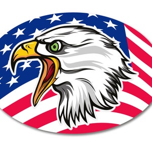 Eagle Hawk Head Patriot America US Flag Banner USA American Star ...