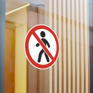 No Walking Pedestrian Round Ban Sign Prohibition Gift DIY Sign Bumper ...