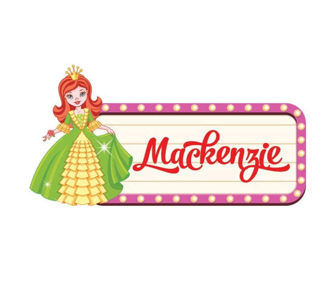 Custom Princess Name Girl Text Sign Bumper Sticker Decal - Etsy