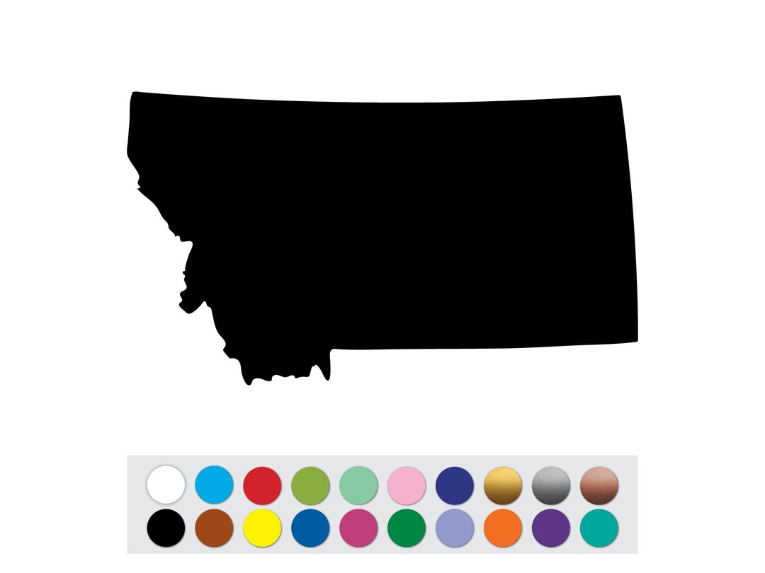 Montana State Map Gift DIY Shape Sign Bumper Sticker Decal - Etsy
