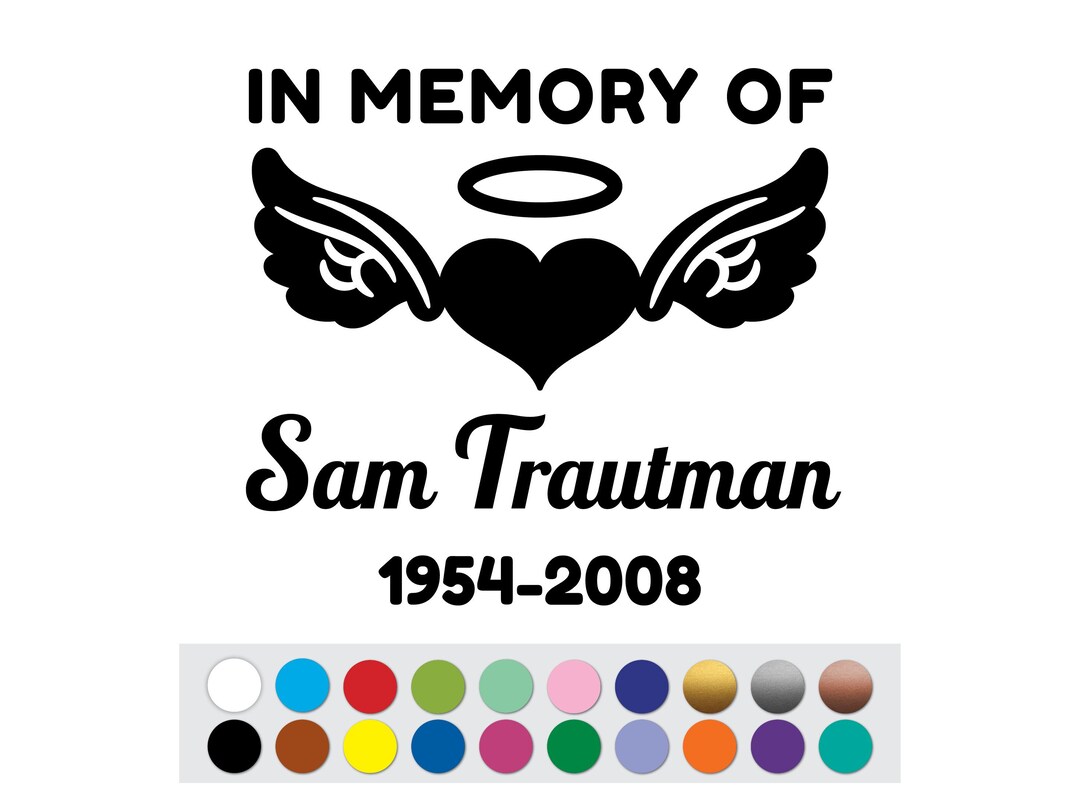 Vinyl Sticker Decal Memorial Urn Name DIY Sign - Etsy