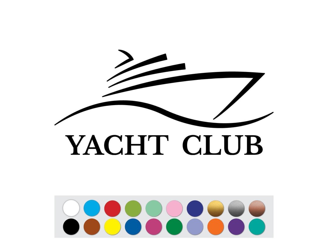 Vinyl Sticker Decal Boat Yacht Club Marina Ocean Beach Sport Name Sign ...