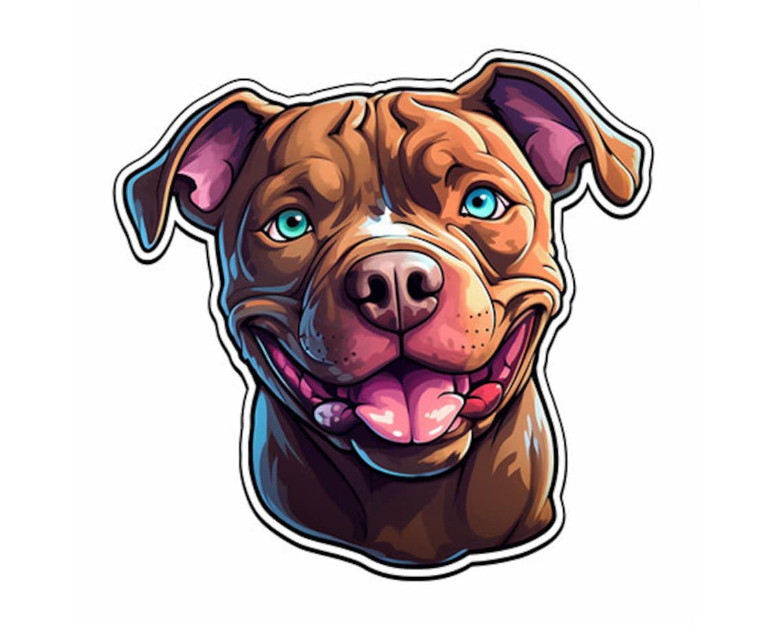 Dog Pitbull Pup Baby Pet Peek Animal Bumper Shape Sticker - Etsy