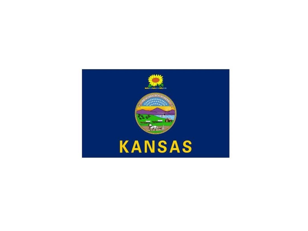 Kansas Flag State American Tristar Banner High Grade Vinyl Bumper ...
