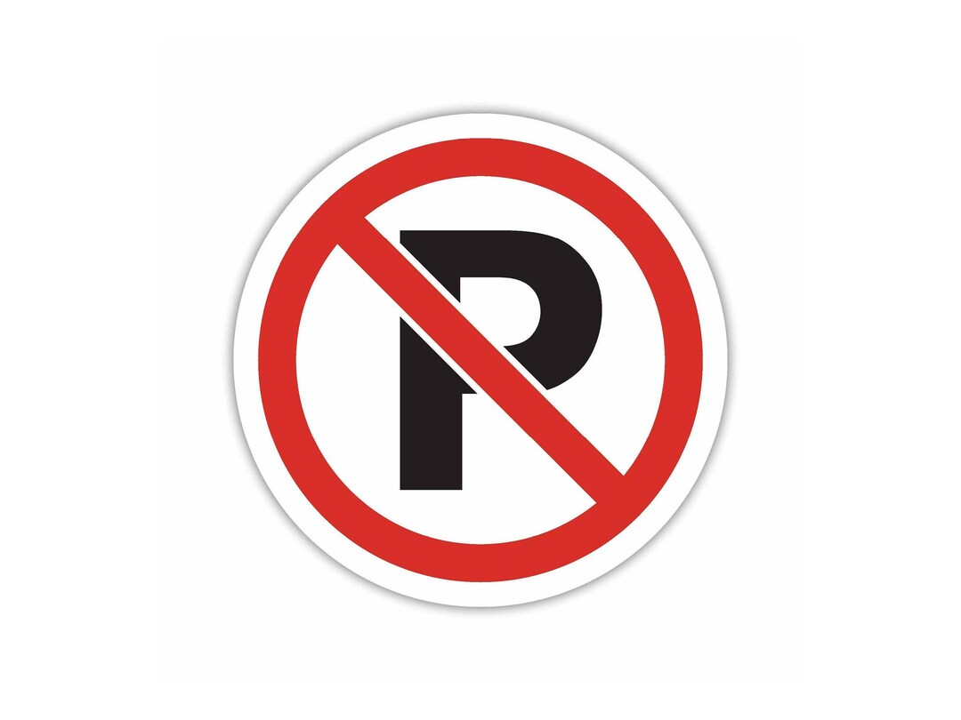 No Parking Round Ban Sign Prohibition Sign Bumper Sticker Decal Vinyl ...