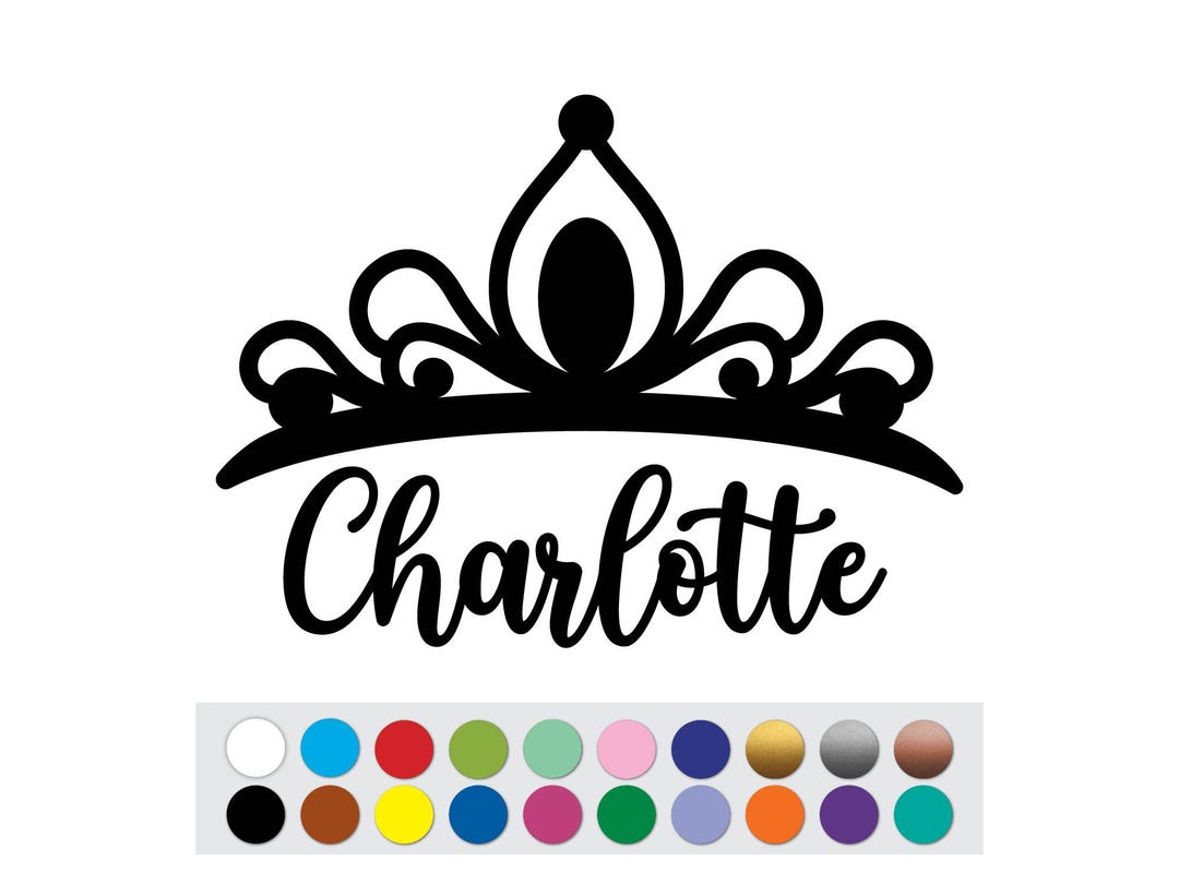 Custom Princess Tiara Crown Name Text Script Calligraphic Lettering ...