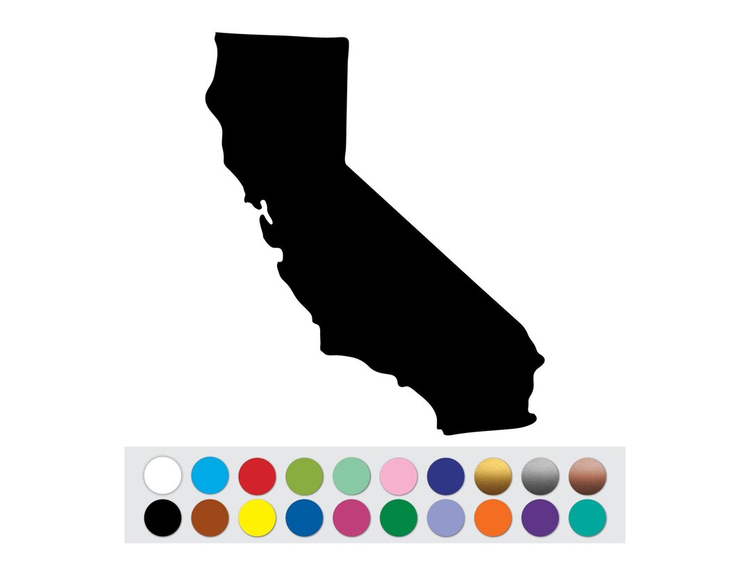 California State American Map Shape Sticker Decal - Etsy
