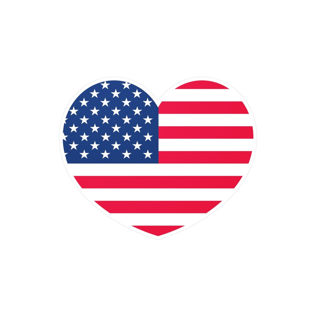 USA Heart US Flag American Flag Gift DIY Sign Sticker Label Decal Vinyl ...