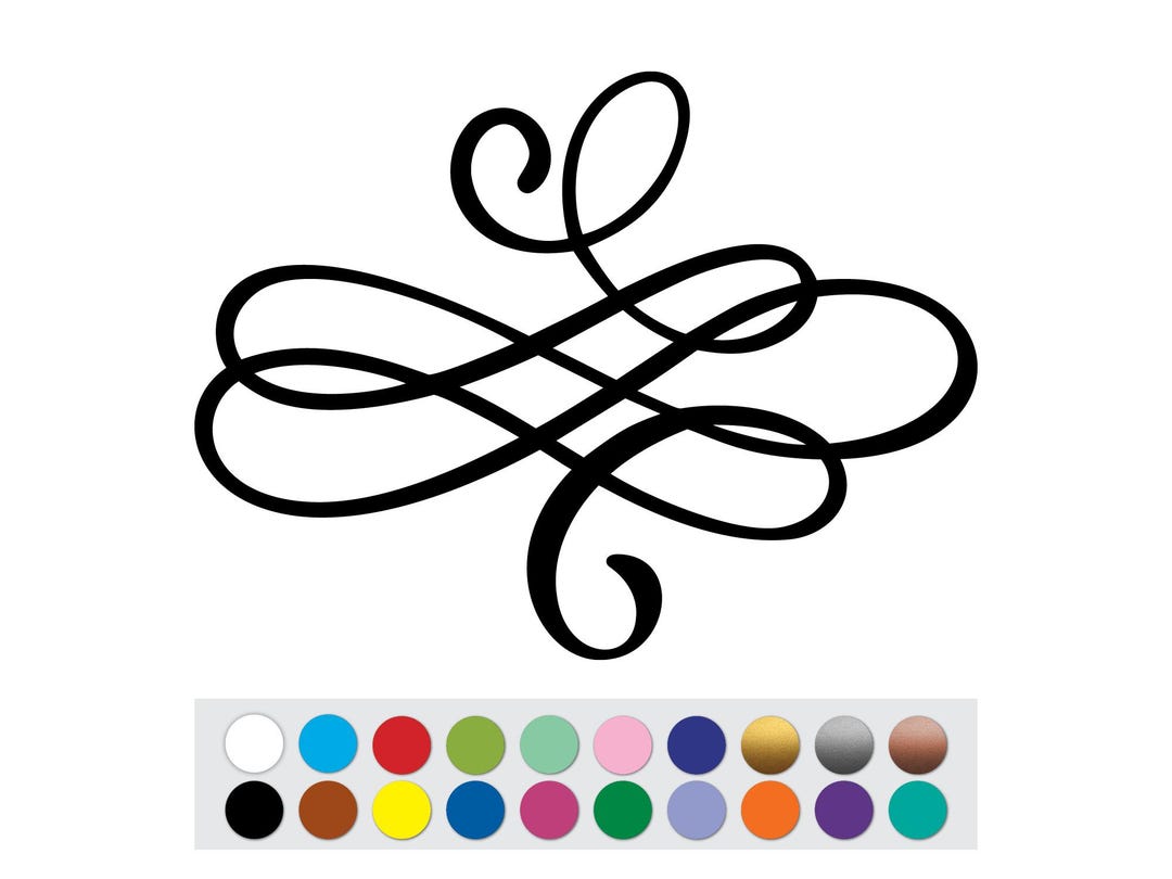Swirl Calligraphy Swoosh Whirl Tattoo Tribal Sign Bumper Sticker Decal ...