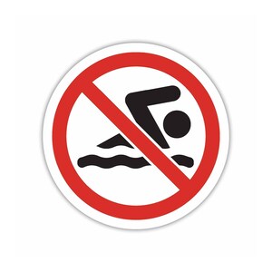 No Swimming Pool Round Ban Sign Prohibition Sign Bumper Sticker Decal ...