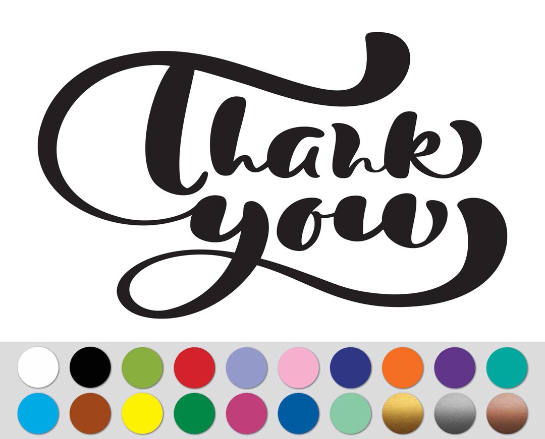 Thank You Text Swirl Calligraphy Swoosh Whirl Tattoo Tribal Sign Bumper ...