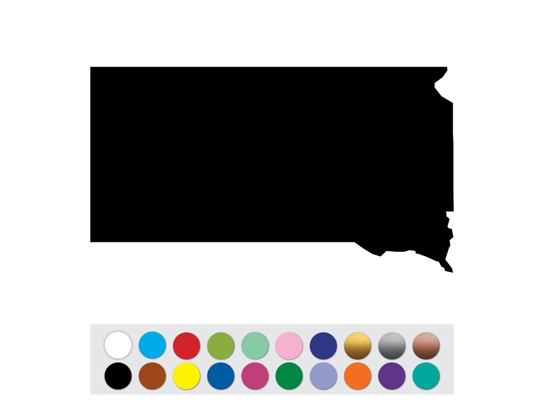 South Dakota State Map Gift DIY Shape Sign Bumper Sticker Decal - Etsy