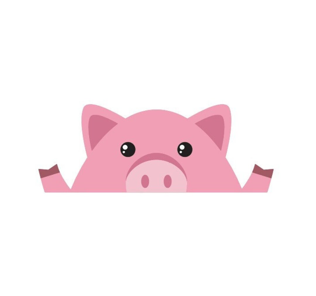Pig Peek Baby Piglet Farm Animal Bumper Shape Sticker Decal - Etsy