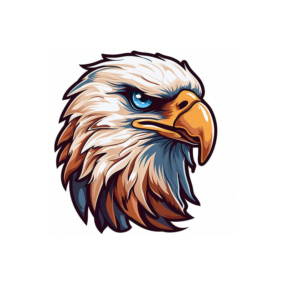 Eagle Hawk Head Patriot America US Flag Banner USA American Star ...