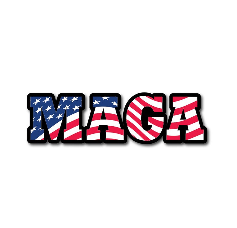 MAGA Donald Trump President USA 2020 American US Flag Decal | Etsy