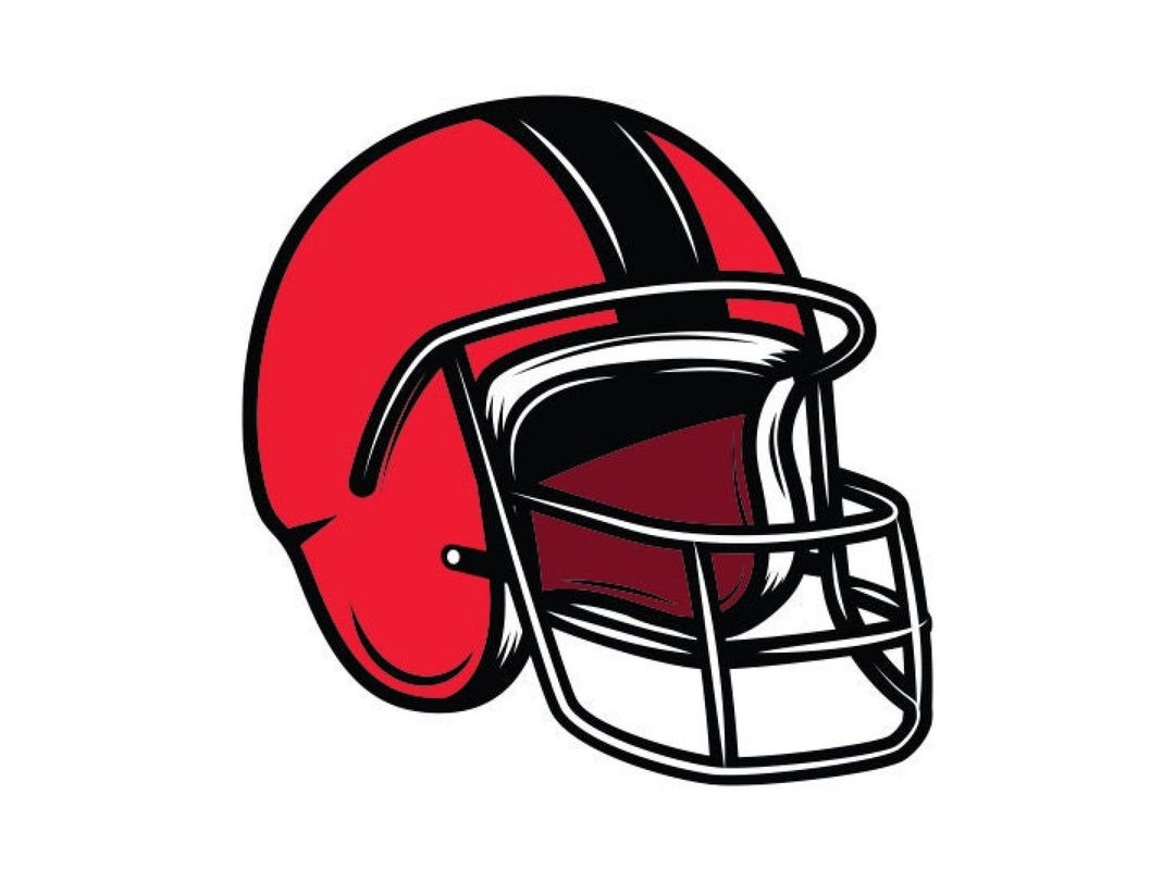 Football Helmet Red Sport Bumper Sign Sticker Decal - Etsy