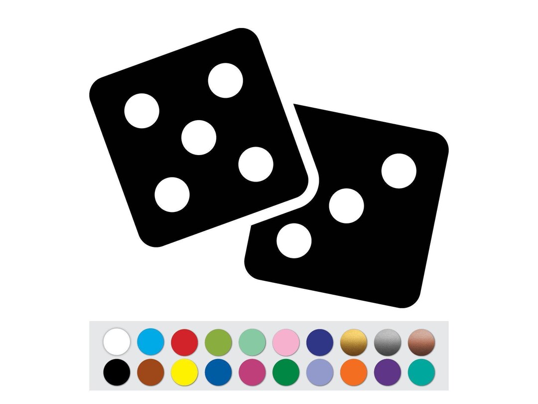 Vinyl Sticker Decal Dice Casino Blackjack Luck Pair DIY Sign - Etsy