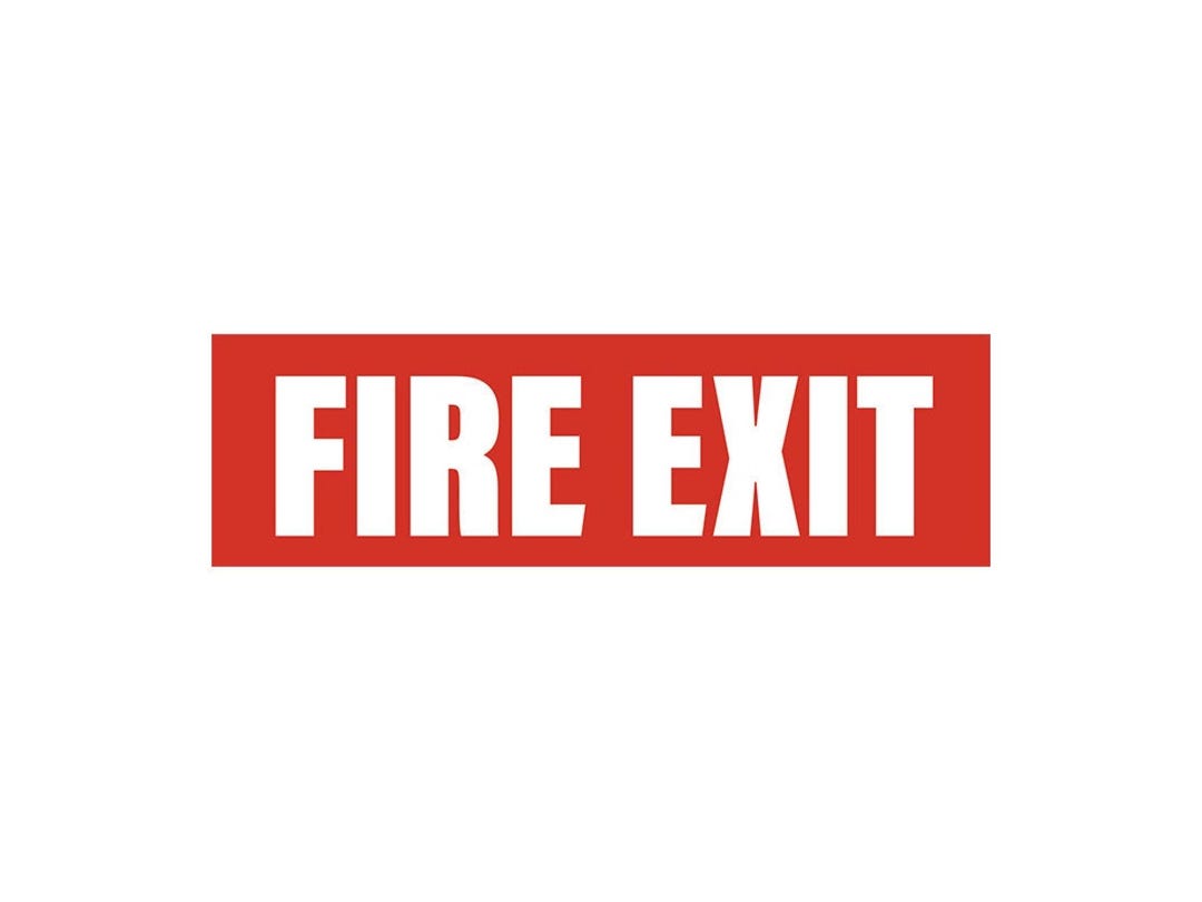 Fire Exit Door Sign Banner Vinyl Bumper Sticker Decal - Etsy