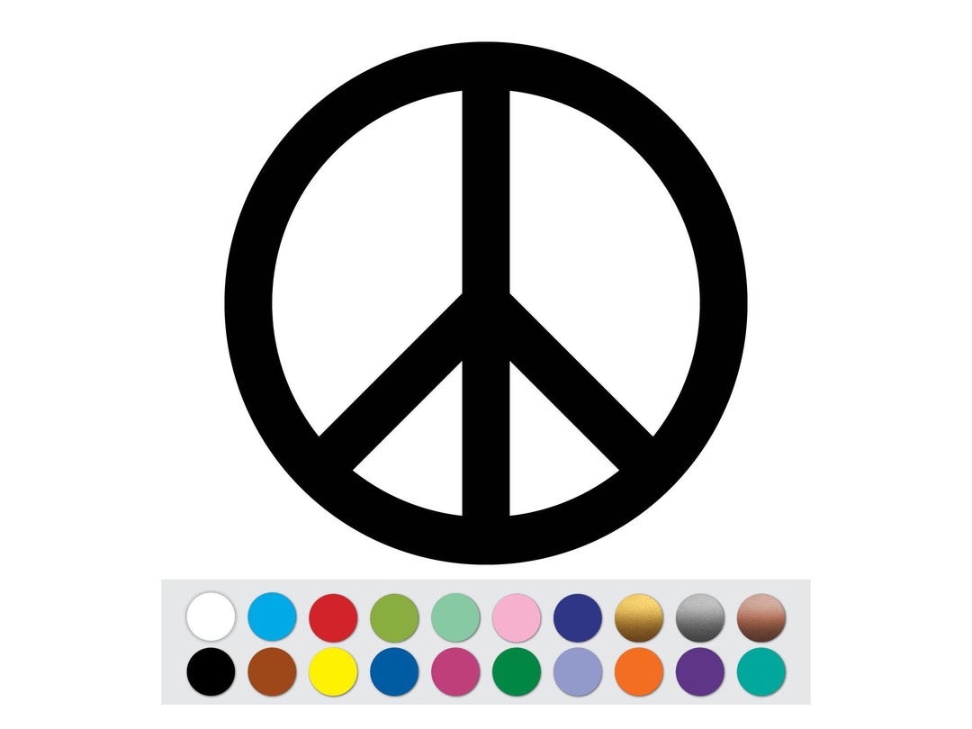 Peace War Emoji Hippy Retro Sign Bumper Sticker Decal - Etsy