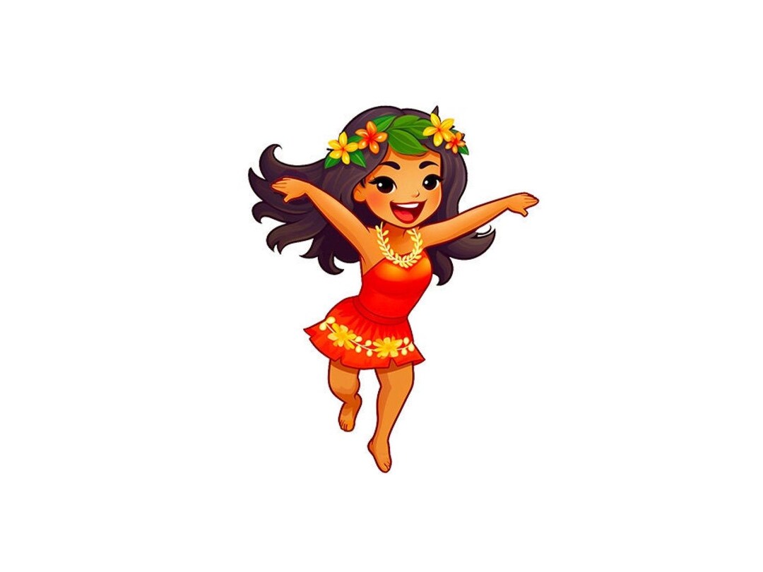 Hula Dancer Girl Woman Island Tropical Hawaii Hibiscus Flower Palm Tree ...