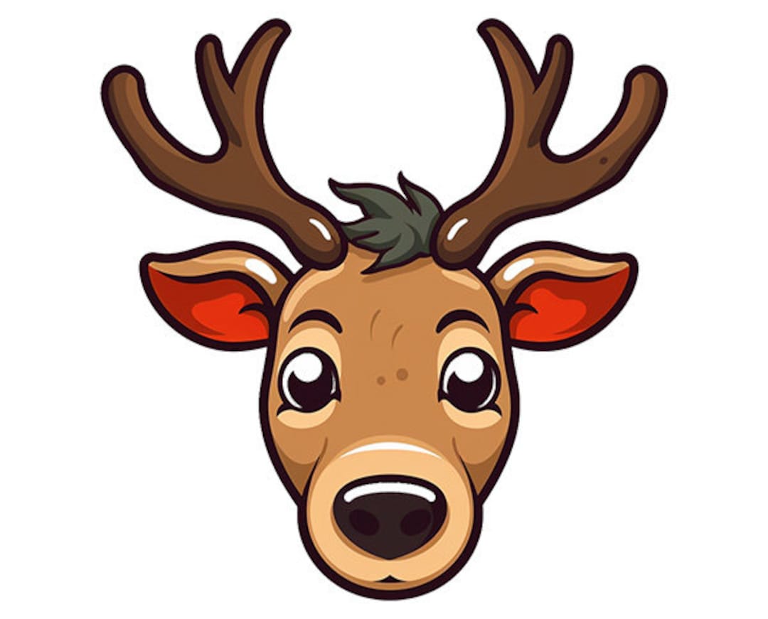 Reindeer Deer Head Horns Christmas Sign Banner Sticker Decal - Etsy