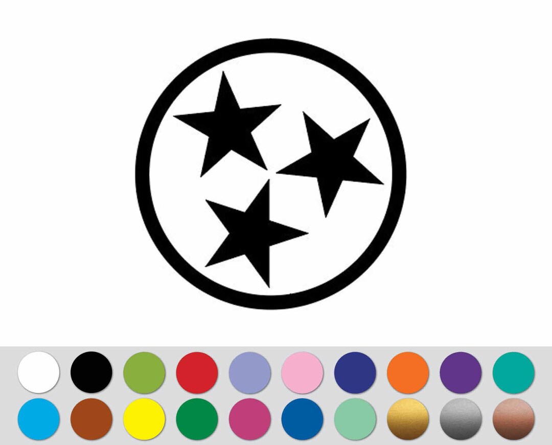 Tennessee Tristar State American Star Symbol Shape Sticker Decal - Etsy