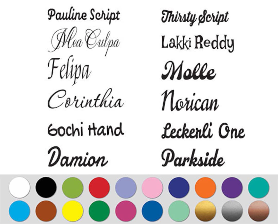 Custom Font Name Text Script Calligraphic Sans Serif Lettering Letter ...