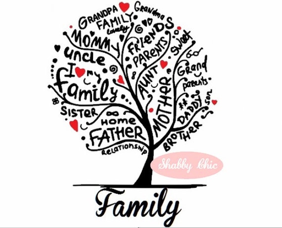 Family Tree SVG PNG Wordart Cricut Silhouette SVG Sublimation | Etsy Canada