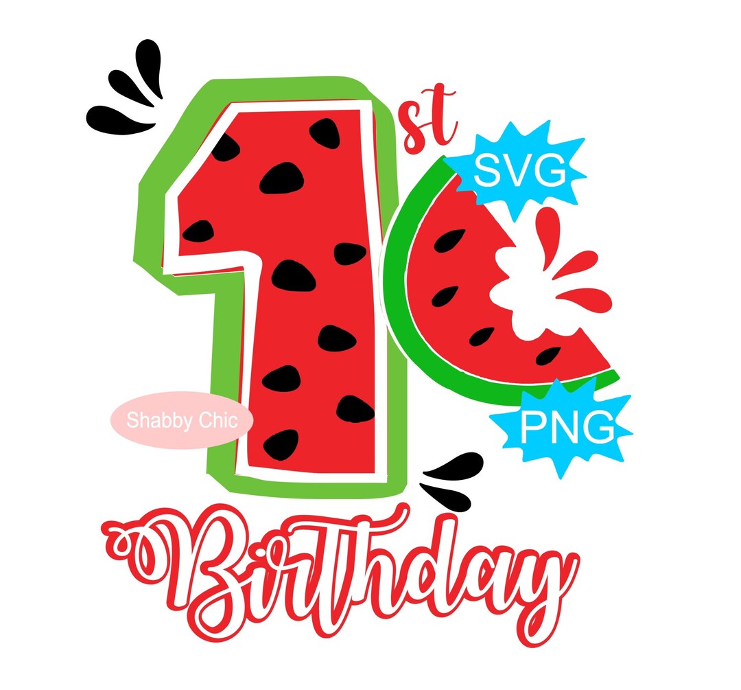 Watermelon Birthday Svg, 1st Birthday Svg Girl, 1st Birthday Girl Svg ...
