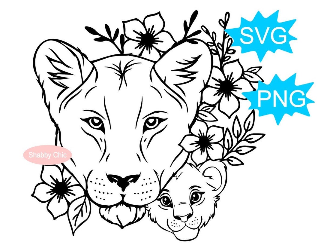 Lioness Svg, Mother Son Svg, Lioness and Cub Svg, Lion Shirt ...