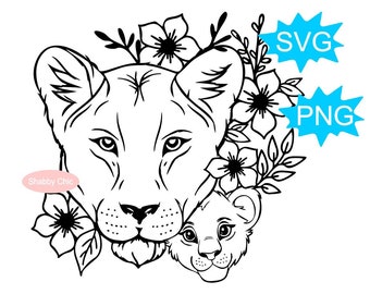 Lion Mom Svg Cut File Lion Cub Clipart Lion Family Safari - Etsy Canada