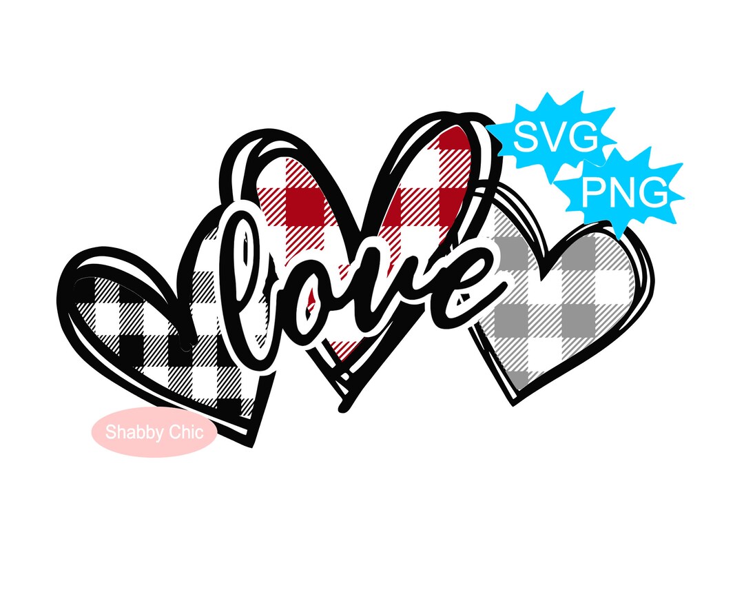 Plaid Hearts Svg, Plaid Hearts Png, Hearts Svg, Hearts Png, Love Heart ...