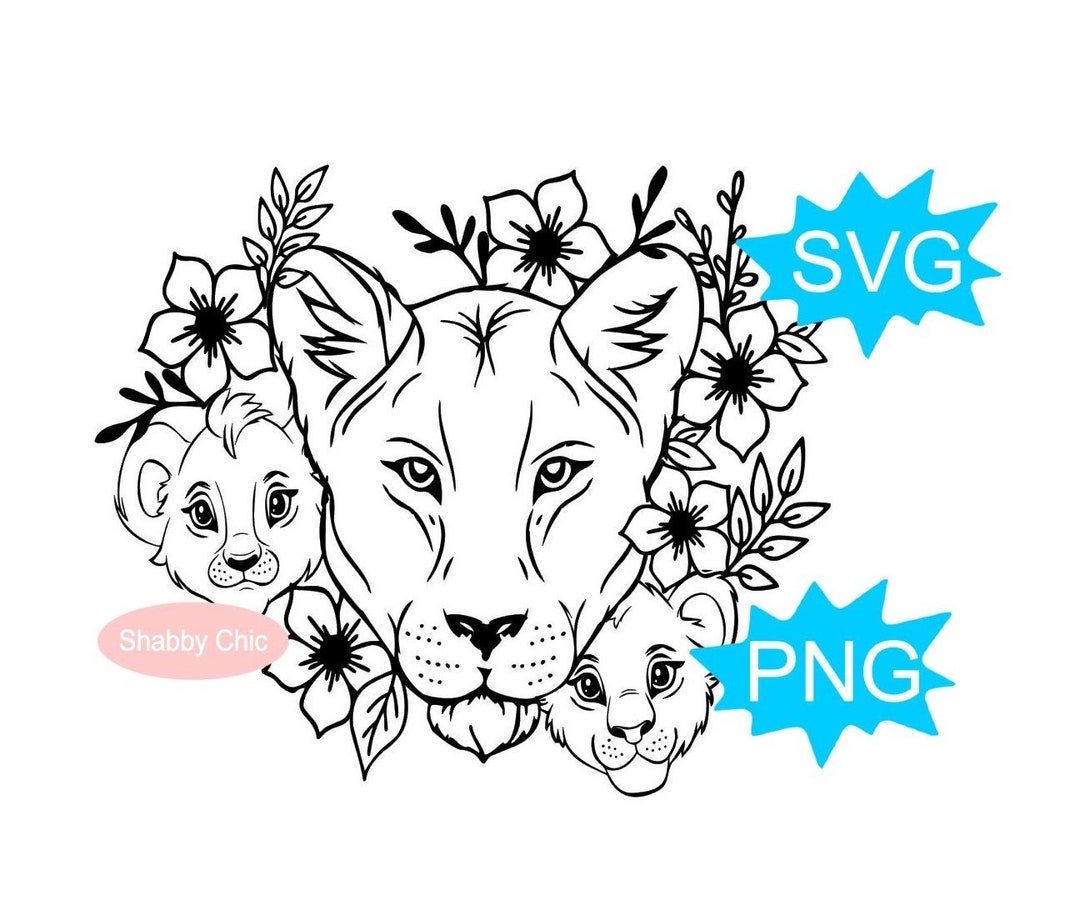 Lioness Svg, Mother Son Svg, Lioness and Cub Svg, Lion Shirt ...