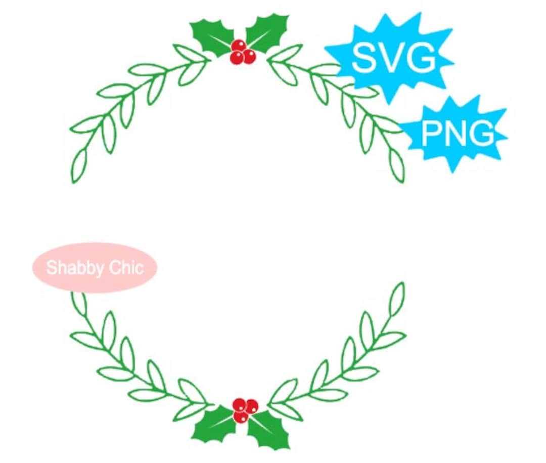 Christmas Wreath Svg, Holly Berry Wreath Svg, Christmas Wreath Png ...