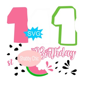 Watermelon Birthday Svg, 1st Birthday Svg Girl, 1st Birthday Girl Svg ...