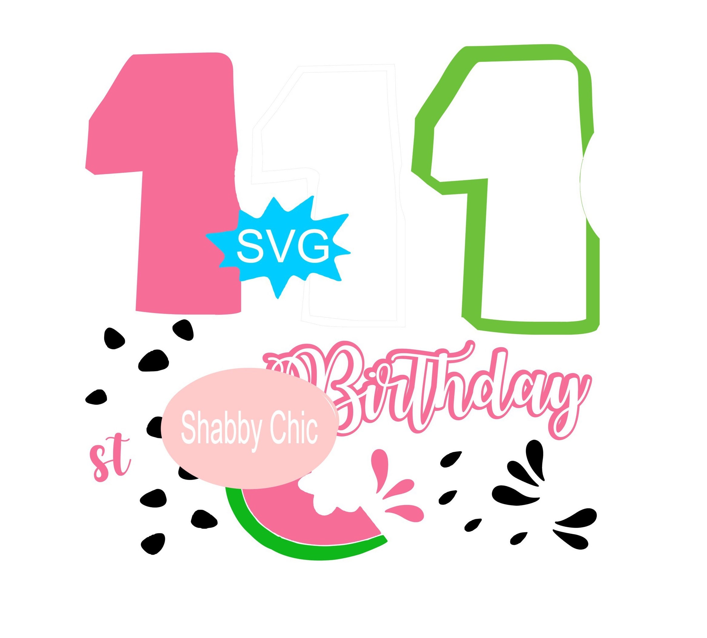 Watermelon Birthday Svg, 1st Birthday Svg Girl, 1st Birthday Girl Svg ...