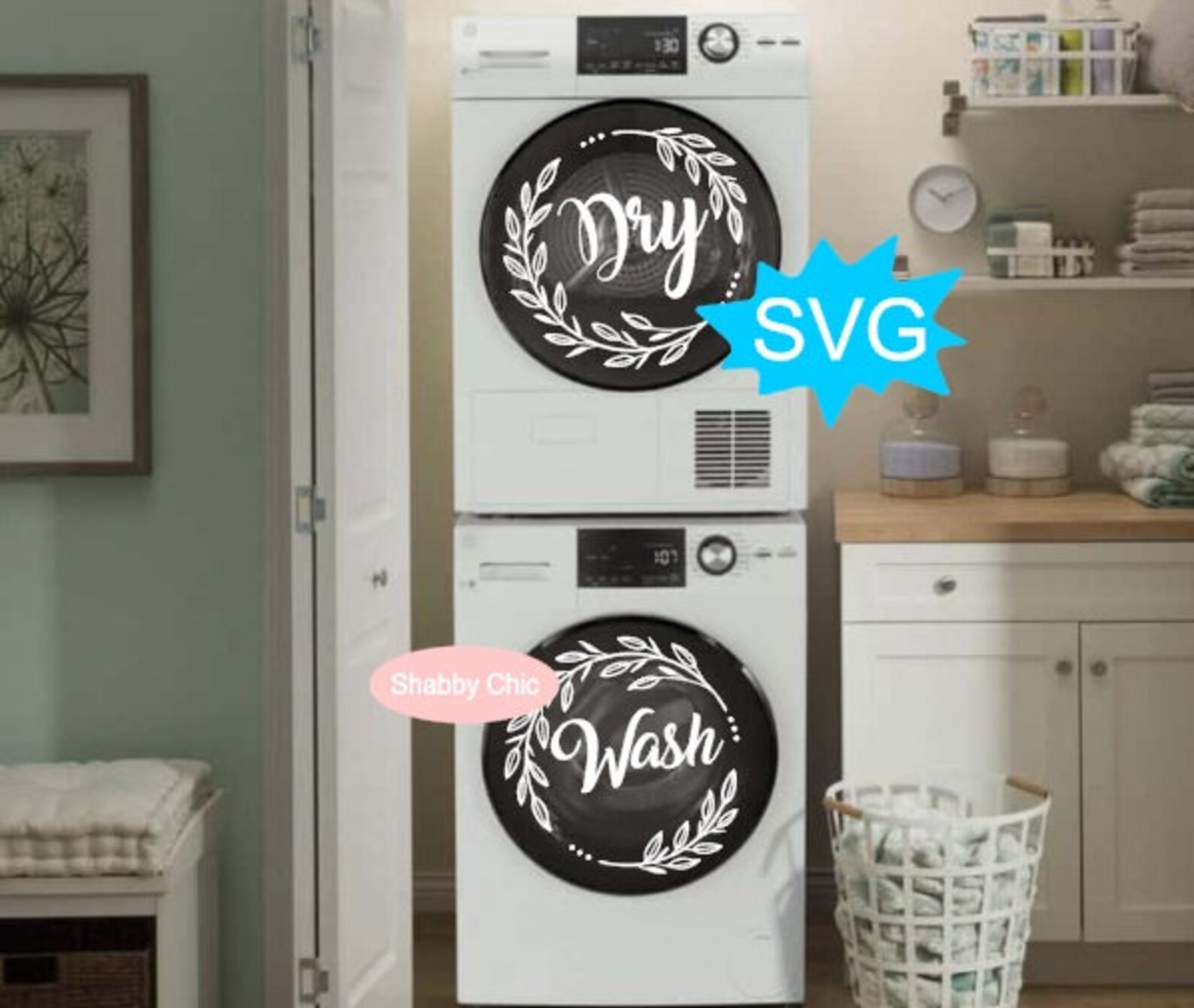 Wash and Dry Svg, Washer Dryer Svg, Laundry Room Svg, Washer and Dryer ...