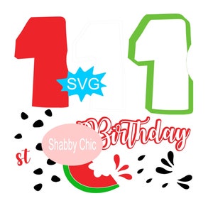 Watermelon Birthday Svg, 1st Birthday Svg Girl, 1st Birthday Girl Svg ...