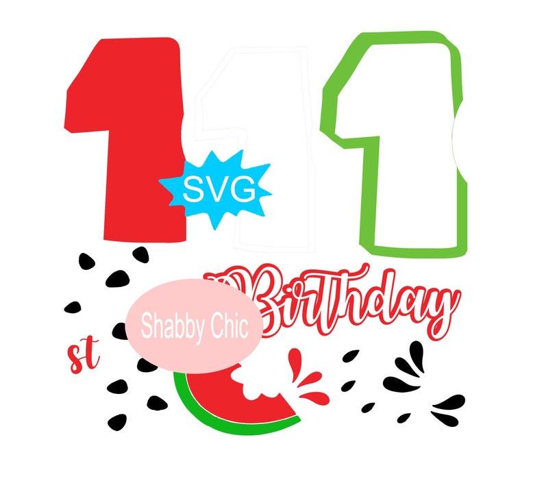 Watermelon Birthday Svg, 1st Birthday Svg Girl, 1st Birthday Girl Svg ...