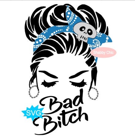 Bandana Girl Svg Messy Bun Svg Messy Bun Girl Svg Girl With - Etsy