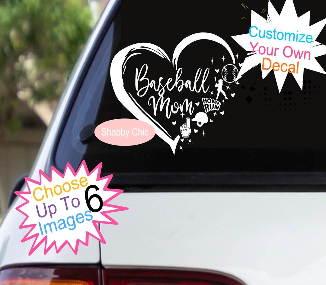 Baseball Mom Decal, Mom Decals for Cars, Mom Car Sticker, Mom Car Decal ...