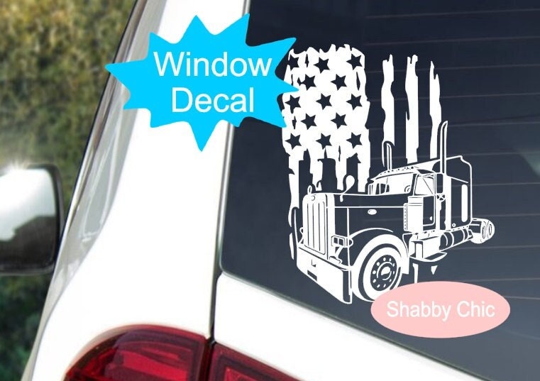 Semi Truck Decal, Trucker Window Decal, US Truck Driver Window Decal ...